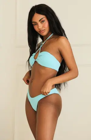 DIPPIN DAISY'S Amalfi String Tie Bandeau Bikini Top - Pool