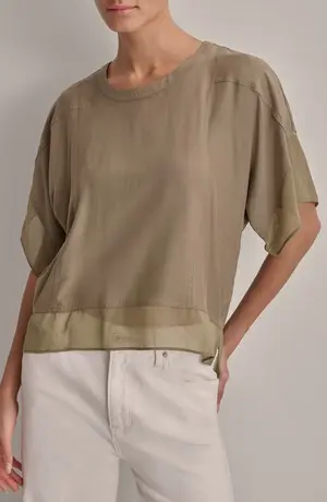 Dkny DKNY Mixed Media Top Light Fatigue
