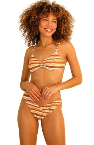 DIPPIN DAISY'S Britney Adjustable Shoulder Bikini Top - Groovy Stripe