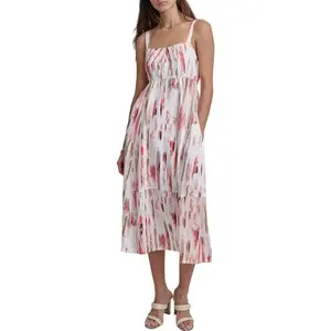 Dkny Abstract Print Midi Dress