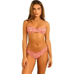 DIPPIN DAISY'S Dippin Daisys Bardot Bikini Bottom Pink Paisley