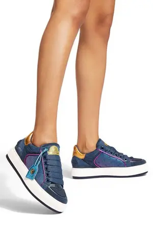 Kurt Geiger Southbank Tag Platform Sneaker - Open Blue