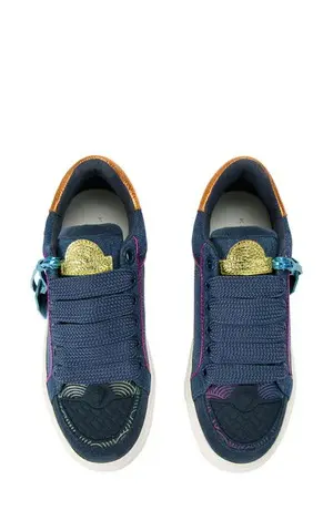 Kurt Geiger Southbank Tag Platform Sneaker - Open Blue
