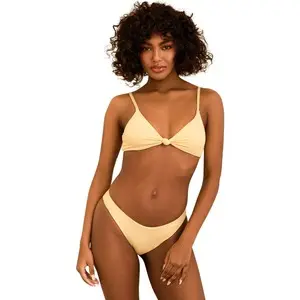 DIPPIN DAISY'S Dippin Daisys Zen Knotted Triangle Bikini Top Vanilla