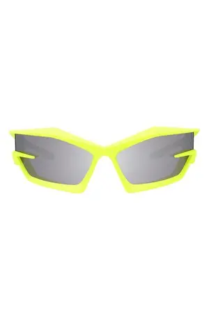 Givenchy Givenchy Giv Cut Oversized Geometric Sunglasses Matte Yellow/smoke Mirror
