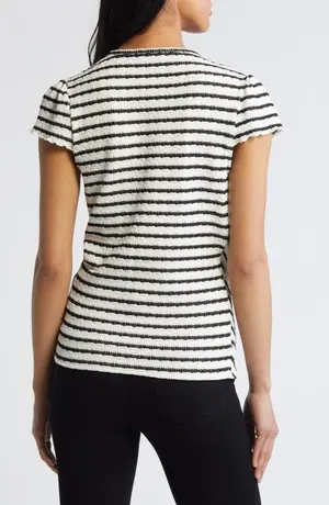 Loveappella Stripe Wrap Knit Top