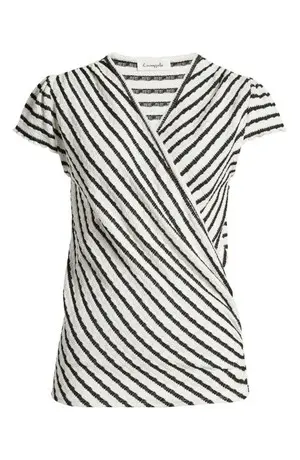 Loveappella Stripe Wrap Knit Top