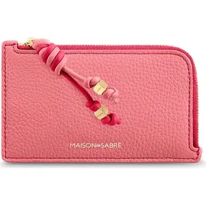 MAISON DE SABRE Leather Zip Card Holder - Candy Fuchsia