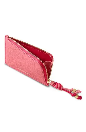 MAISON DE SABRE Leather Zip Card Holder - Candy Fuchsia