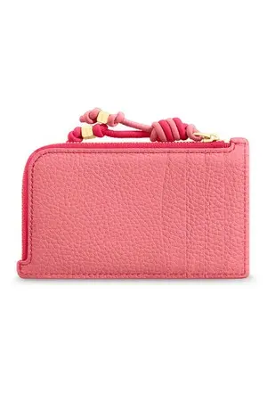 MAISON DE SABRE Leather Zip Card Holder - Candy Fuchsia