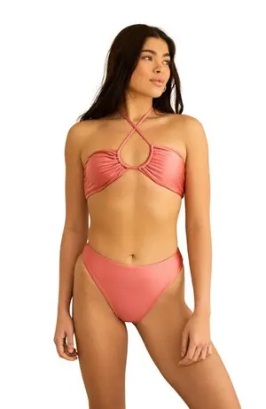 DIPPIN DAISY'S Amalfi Bandeau Bikini Top - Dusty Rose