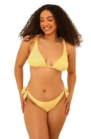 DIPPIN DAISY'S Lucy Bikini Bottom - Golden Ditsy