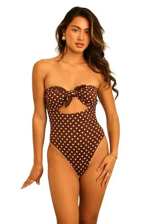 DIPPIN DAISY'S Dippin Daisys Devon One Piece Dotted Brown