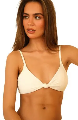 DIPPIN DAISY'S Dippin Daisys Zen Triangle Bikini Top Cloud Ribbed