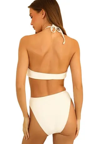 DIPPIN DAISY'S Seashore High Waisted Bikini Bottom - Cloud Ribbed