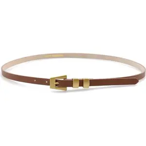 PETIT MOMENTS Modern Slim Belt - Brown/ Gold