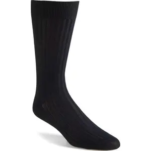 Pantherella Cotton Blend Mid-calf Dress Socks - Navy 08