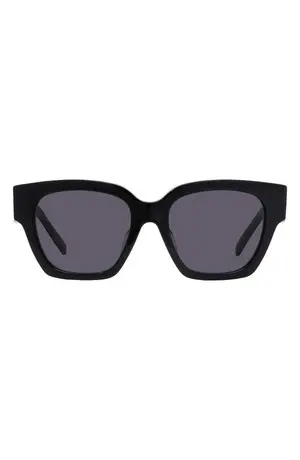 Givenchy Givenchy 4G 53mm Square Sunglasses Shiny Black/smoke