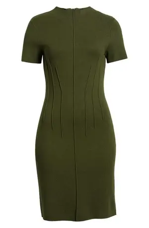 Eliza J Pintuck Fitted Sheath Dress - Olive