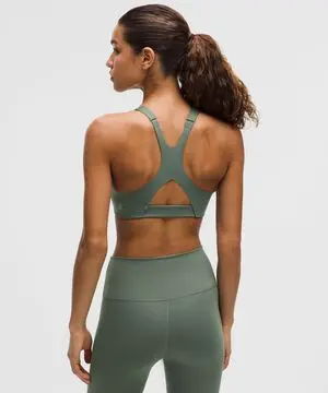 Lululemon Ultralu Square-neck Workout Bra - Willow Leaf