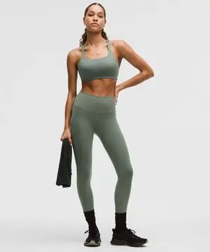 Lululemon Ultralu Square-neck Workout Bra - Willow Leaf