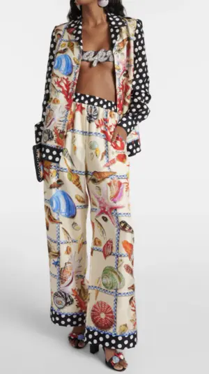 Dolce & Gabbana Capri Printed Silk Satin Palazzo Pants