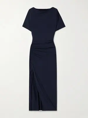 JASON WU Ruched Stretch-jersey Midi Dress
