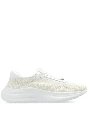 Casadei Mia Woven Leather Sneakers - White