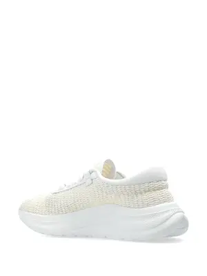 Casadei Mia Woven Leather Sneakers - White