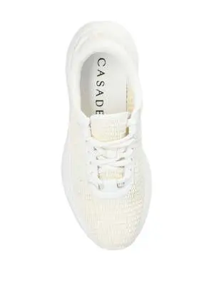 Casadei Mia Woven Leather Sneakers - White
