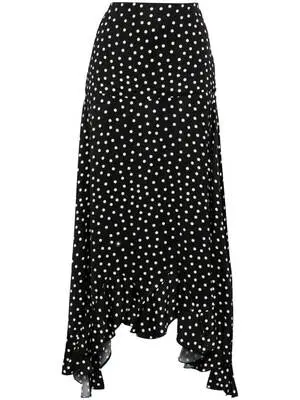 Stella McCartney Asymmetric Polka-dot Maxi Skirt