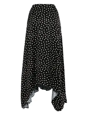 Stella McCartney Asymmetric Polka-dot Maxi Skirt
