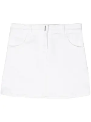 Givenchy Givenchy 4G-Motif Mini Denim Skirt Neutrals