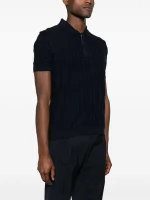 Paul & Shark Ribbed Fine-knit Polo Shirt