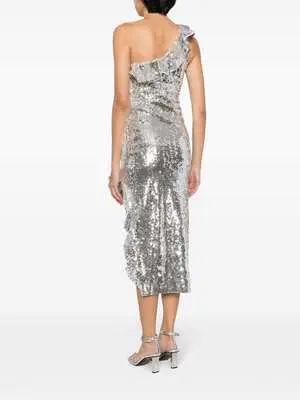 NEEDLE & THREAD Betty Sequin-embellished Asymmetric Midi Dress