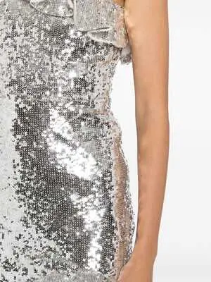 NEEDLE & THREAD Betty Sequin-embellished Asymmetric Midi Dress