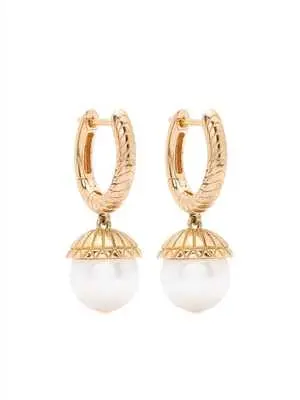 Harwell Godfrey 18kt Yellow Pearl Drop Earrings - Gold