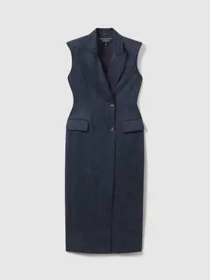 ATELIER Guliana Cupro Tux Midi Dress