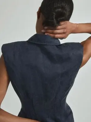 ATELIER Guliana Cupro Tux Midi Dress
