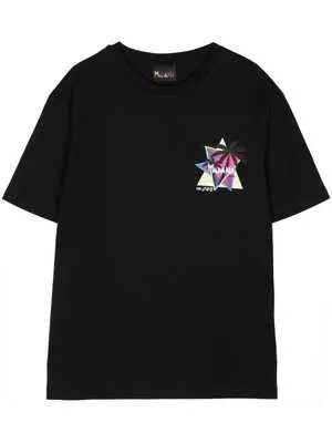 MAUNA KEA Sunset Palms Cotton T-shirt - Black