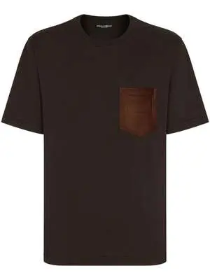 Dolce & Gabbana Logo-stamp Cotton T-shirt - Brown