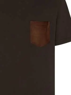 Dolce & Gabbana Logo-stamp Cotton T-shirt - Brown