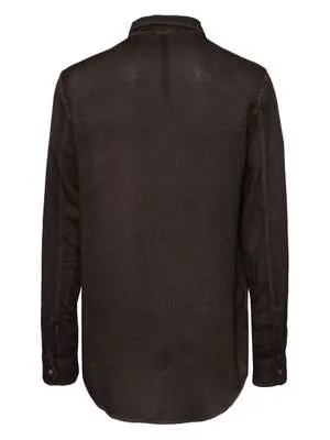 POÈME BOHÉMIEN Classic-collar Linen Shirt