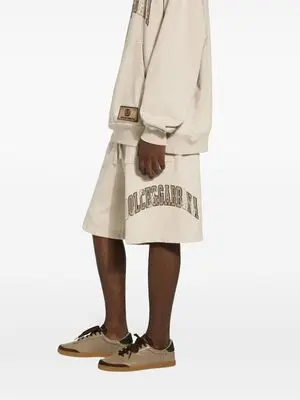 Dolce & Gabbana Logo-embroidered Cotton Track Shorts