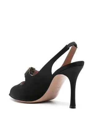 MALONE SOULIERS Celeste Crystal-buckle Slingback Sandals