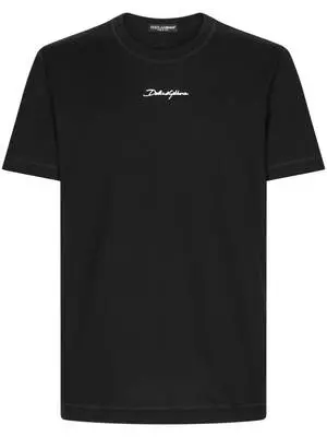 Dolce & Gabbana Embroidered-patch Cotton T-shirt - Black