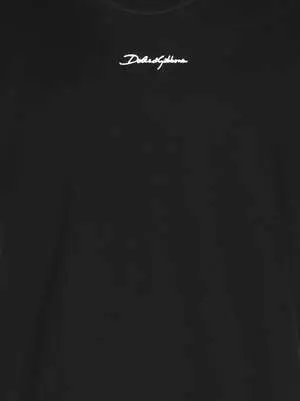 Dolce & Gabbana Embroidered-patch Cotton T-shirt - Black