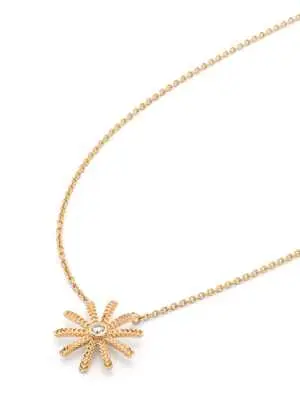 Harwell Godfrey 18kt Yellow Tiny Sunflower Diamond Pendant Necklace