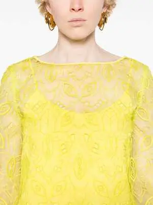 Max Mara Bracco Motif-embroidered Midi Dress
