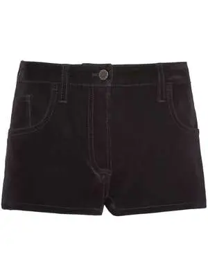 Prada Logo-plaque Denim Shorts